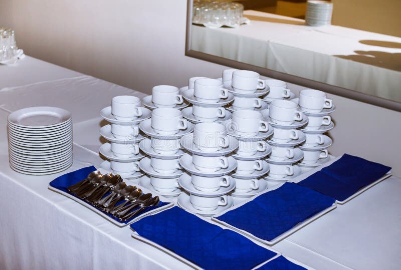 Cups Served for Coffee Break Stock Image - Image of event, prepared ...