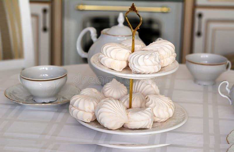 Cups and Sweets on the Kitchen Table Stock Photo - Image of beautiful ...