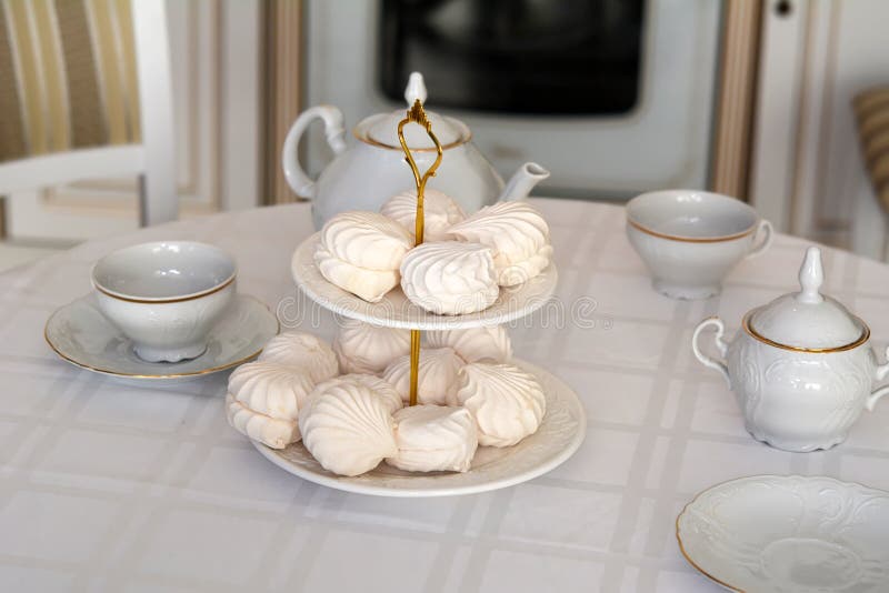 Cups and Sweets on the Kitchen Table Stock Image - Image of caffeine ...