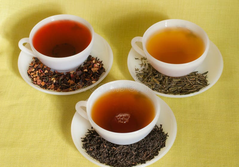 Cups of varies of tea stock image. Image of horizontal - 35331075