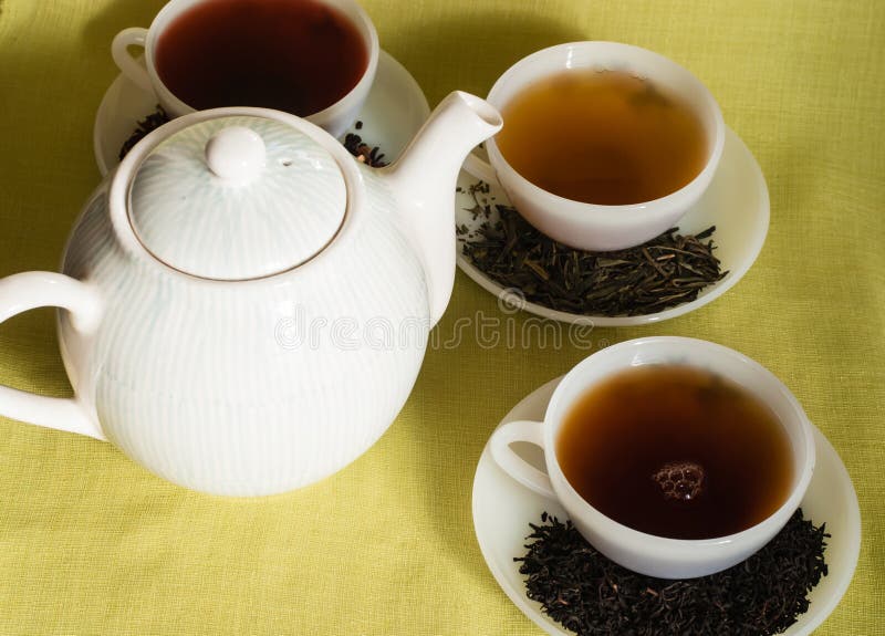 Cups of varies of tea stock photo. Image of leaves, objects - 35902232