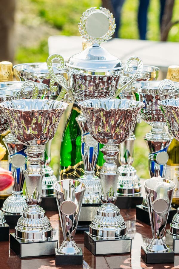 Cups for Competition on the Table Stock Photo - Image of competition ...