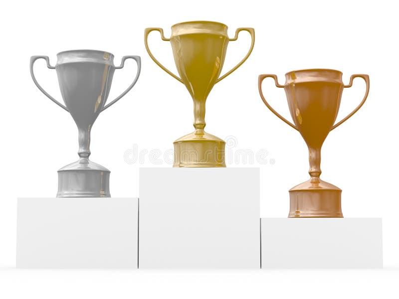 Trophy cups and medals. stock vector. Illustration of honor - 12322380