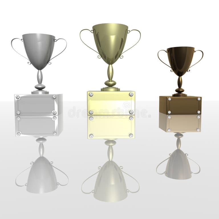 Cups for Winners of Competitions. Stock Illustration - Illustration of ...