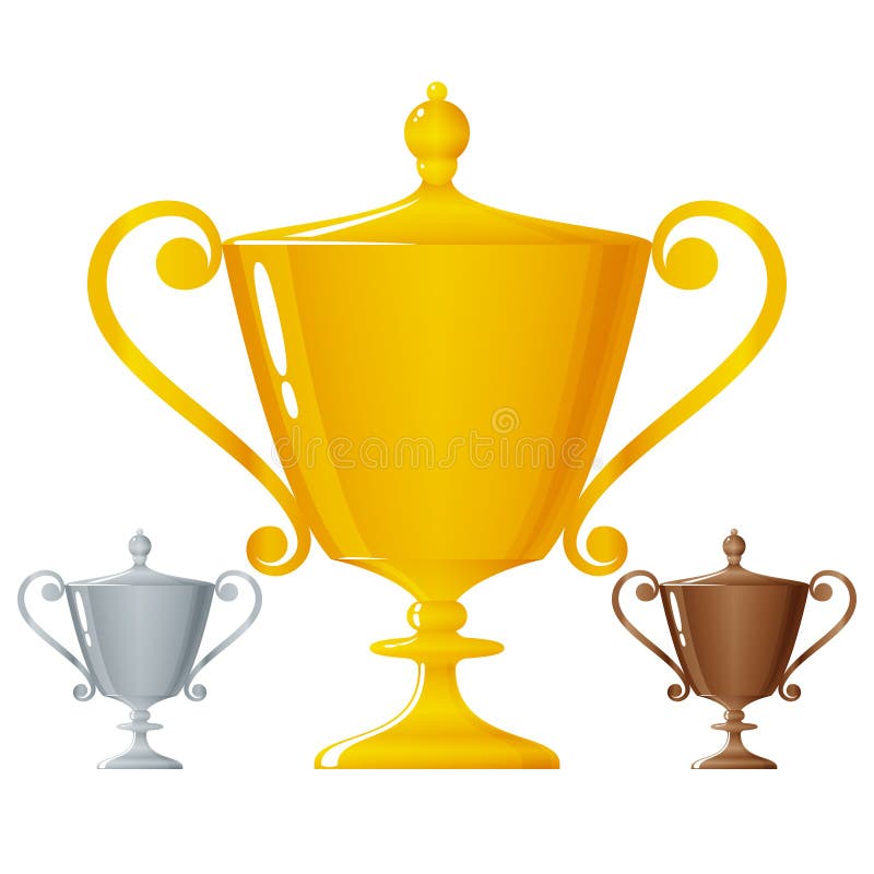 Cups of Winners, Golden, Silver and Bronzed Trophy Stock Vector ...