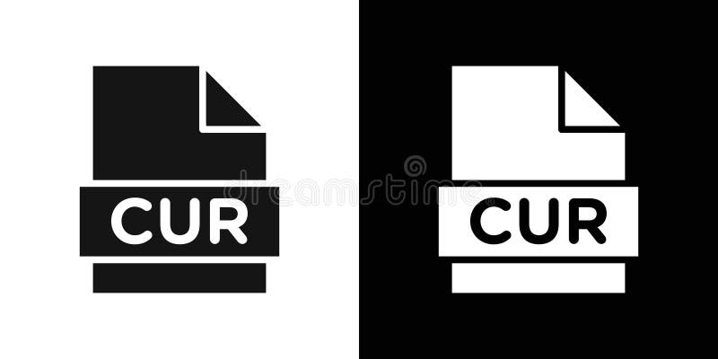 CUR File Document Icon Flat Fill Set Collection Stock Vector ...