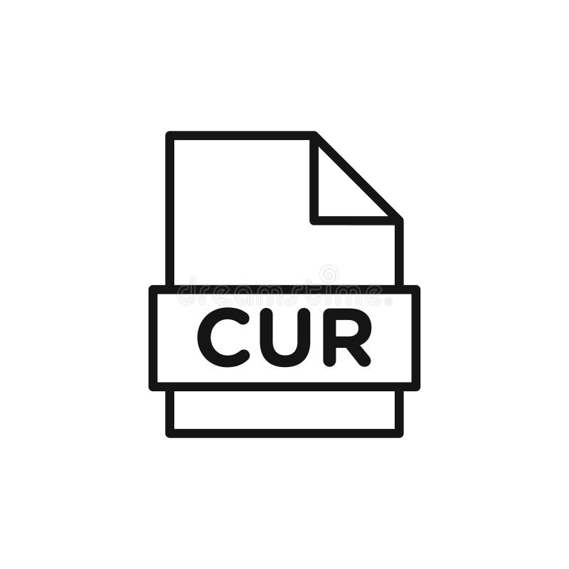CUR File Document Logo Sign Vector Outline Stock Illustration ...