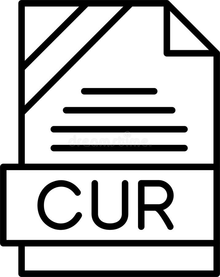 CUR Outline Vector Icon stock vector. Illustration of file - 388820399