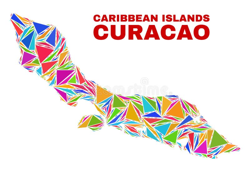 Curacao Island Map - Mosaic of Color Triangles Stock Vector ...