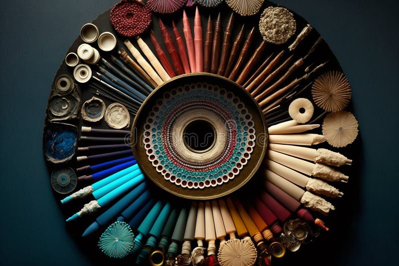 A Curated Circle Collection of Objects, Created by Generative Ai Stock ...