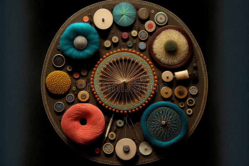A Curated Circle Collection of Objects, Created by Generative Ai Stock ...