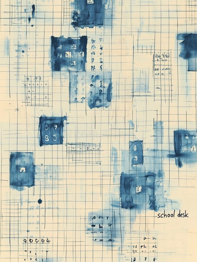 Collection of Abstract Puzzle and Grid-based Game Illustrations Stock ...