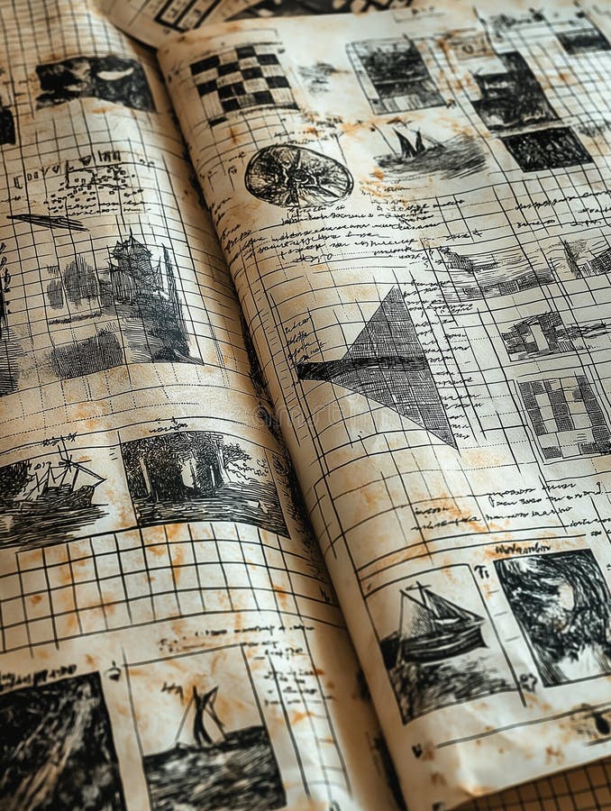 Collection of Abstract Puzzle and Grid-based Game Illustrations Stock ...