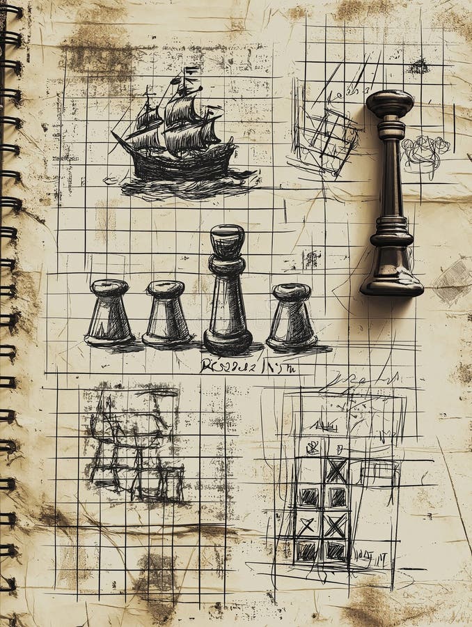 Collection of Abstract Puzzle and Grid-based Game Illustrations Stock ...