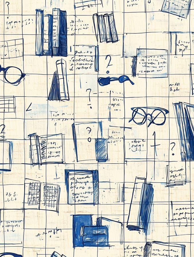 Collection of Abstract Puzzle and Grid-based Game Illustrations Stock ...