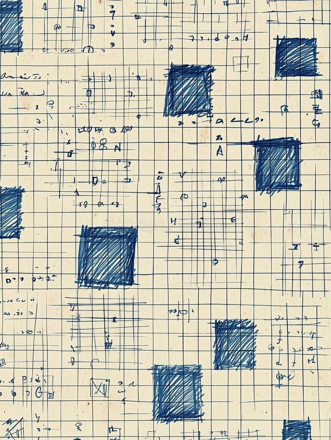 Collection of Abstract Puzzle and Grid-based Game Illustrations Stock ...