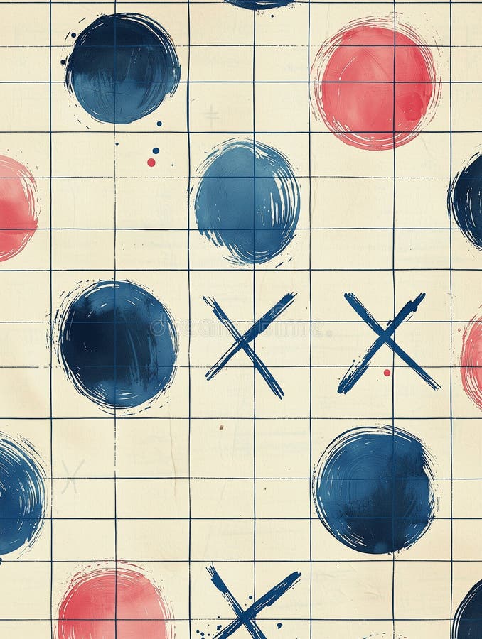 Collection of Abstract Puzzle and Grid-based Game Illustrations Stock ...