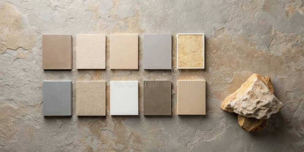 A Curated Collection of Neutral-toned Material Samples, Showcasing ...