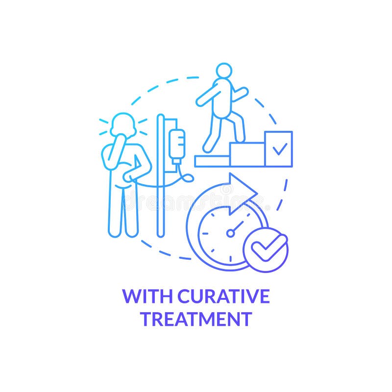 With Curative Treatment Blue Gradient Concept Icon Stock Vector ...
