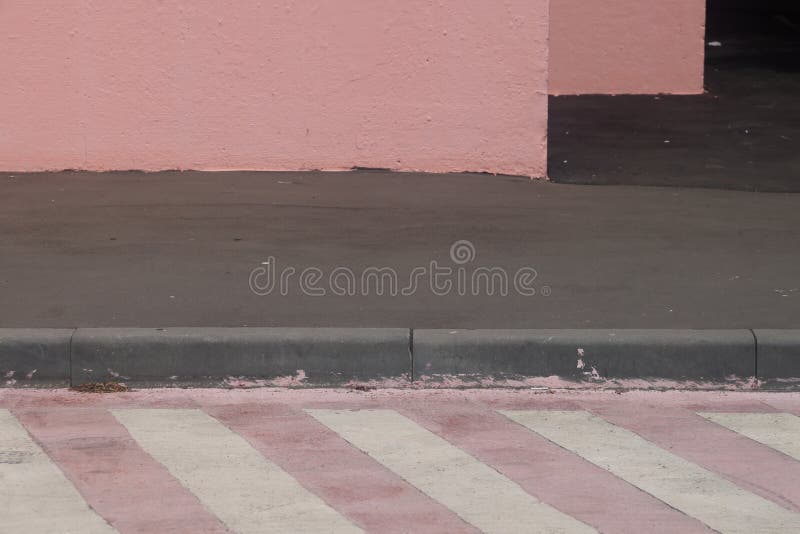 Curb Along the Highway, Asphalt and Lawn Along the Road, Minimalism 4 ...