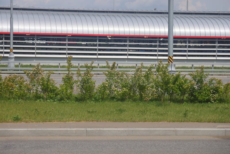 Curb Along the Highway, Asphalt and Lawn Along the Road, Minimalism 4 ...