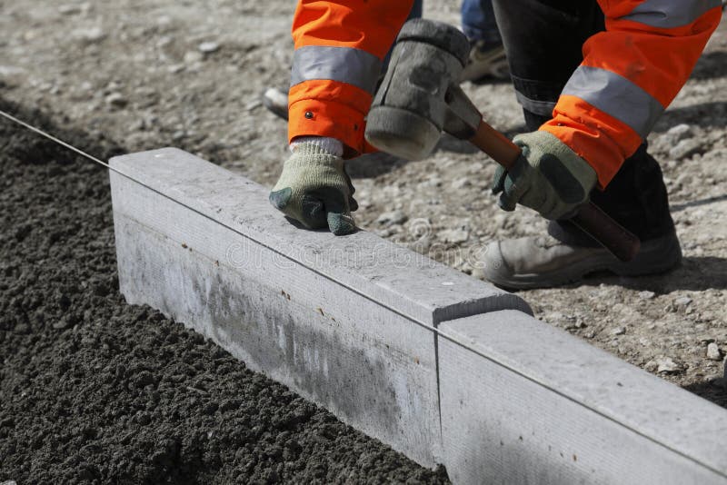 Curb building stock image. Image of edge, laying, blocks - 17101973