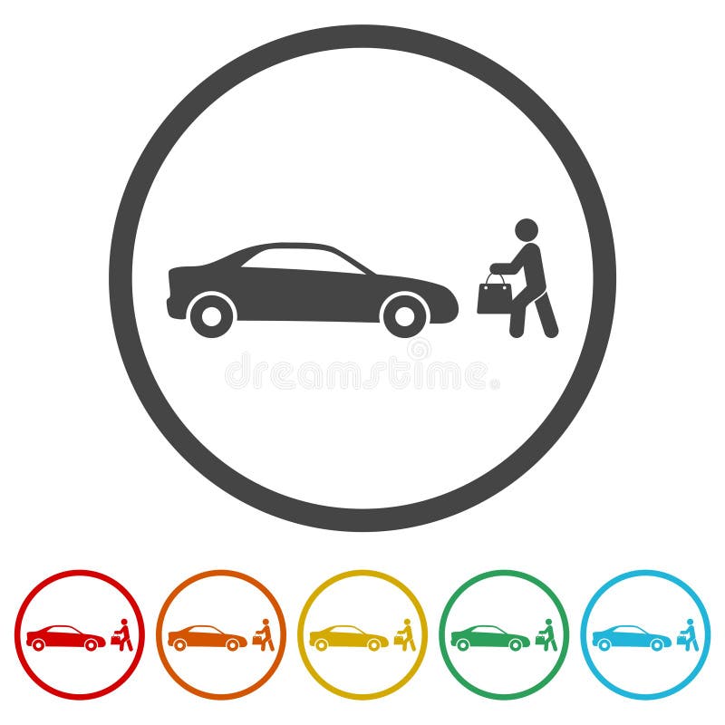 Curbside Pickup Icon. Set Icons in Color Circle Buttons Stock Vector ...
