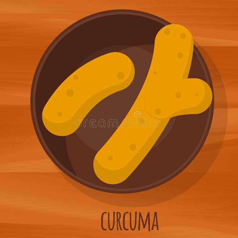 Curcuma Flat Design Vector Icon. Stock Vector - Illustration of ...