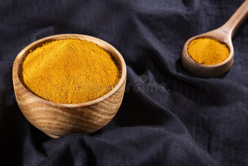 Curcuma Longa - Organic Turmeric Powder Stock Photo - Image of closeup ...