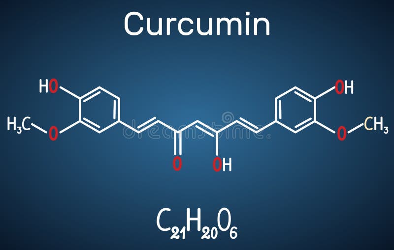Curcumin Molecule. Keto Form Stock Vector - Illustration of health ...