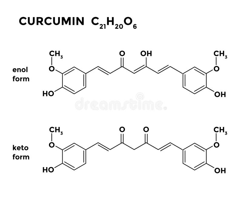Curcumin Turmeric Spice Molecule, 3D Rendering. Atoms are Represented ...