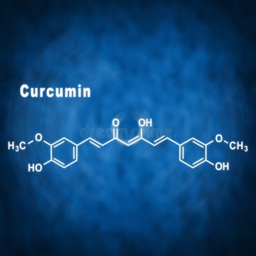 Curcumin Turmeric Spice, Structural Chemical Formula Stock Illustration ...