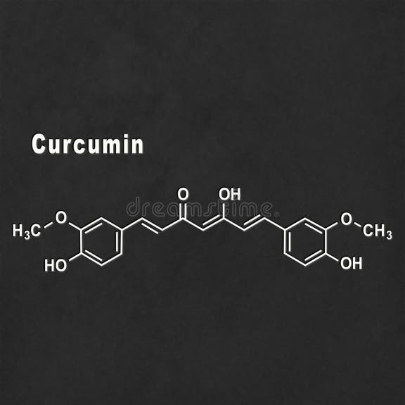Curcumin Turmeric Spice, Structural Chemical Formula Stock Illustration ...