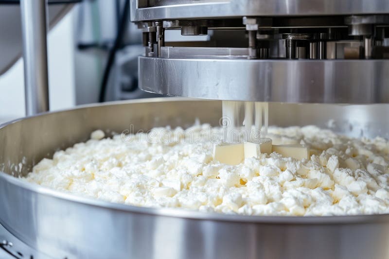 Curd and Whey in Tank at Cheese Factory Ai Photo Stock Illustration ...