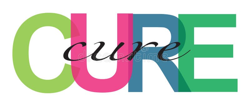 Cure colorful letters stock illustration. Illustration of discovery ...