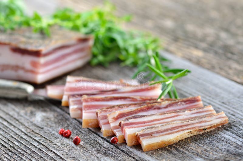 Cured Bacon stock photo. Image of dine, dinner, farmhouse - 25520100
