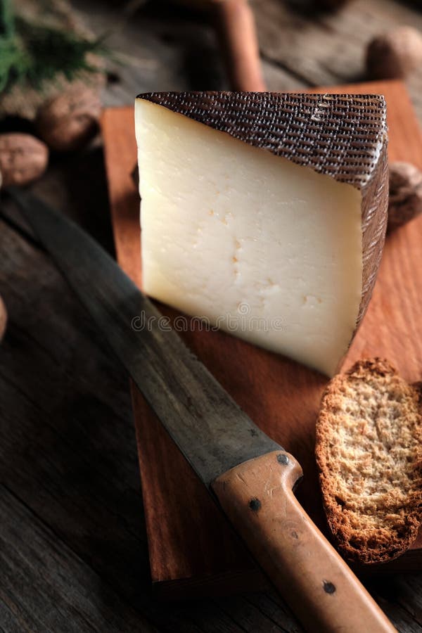 Cured Cheese with Rustic Background Stock Image - Image of menu, dairy ...