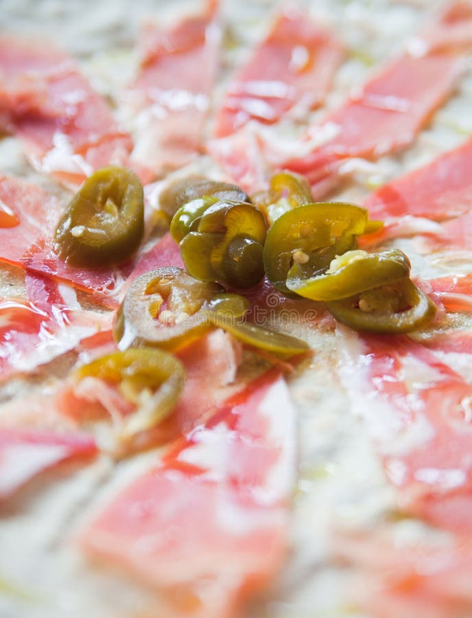 Cured ham and chili tapas stock image. Image of meat - 18915027