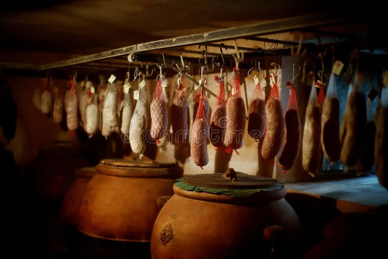 Cured meat products stock photo. Image of vats, preserved - 74473328