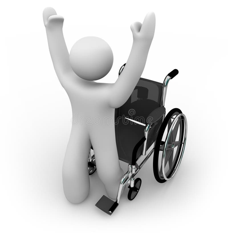 Cured Person Rising from Wheelchair Stock Illustration - Illustration ...