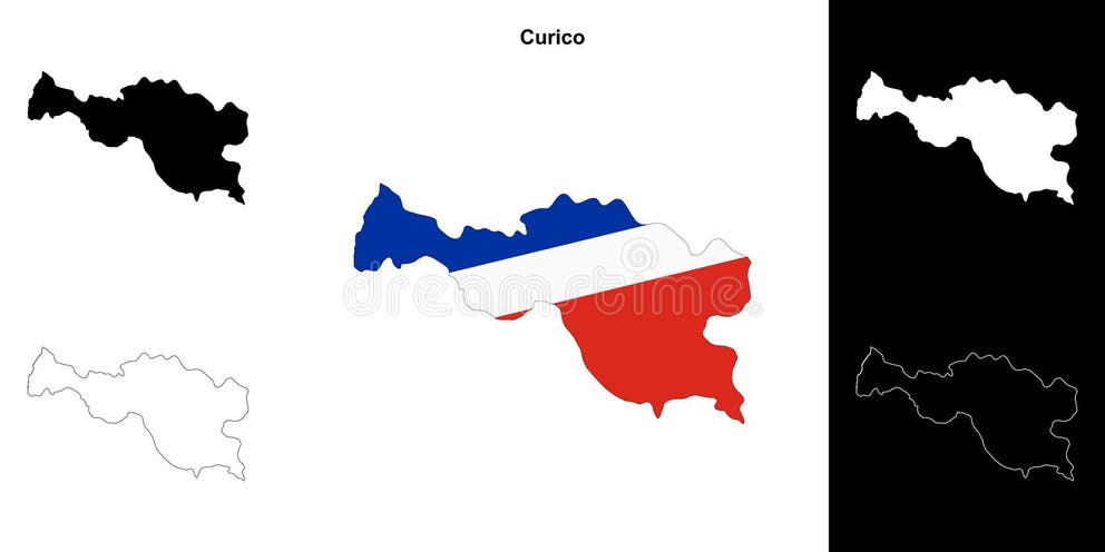 Curico outline map stock vector. Illustration of chilean - 371574854