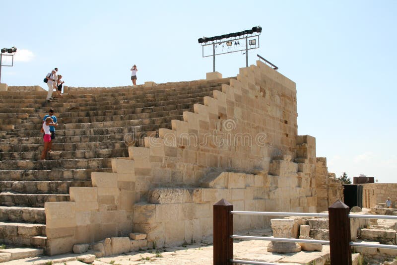 Curion Amphitheatre. Cyprus Editorial Stock Image - Image of seat ...