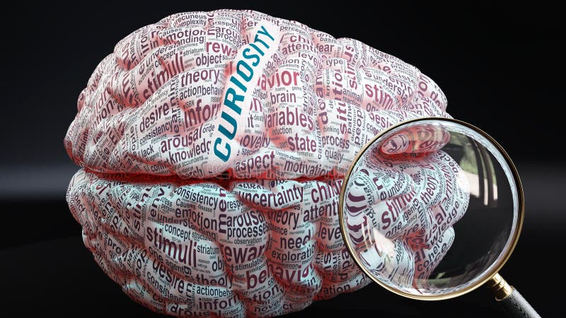 Curiosity in human brain stock illustration. Illustration of brain ...