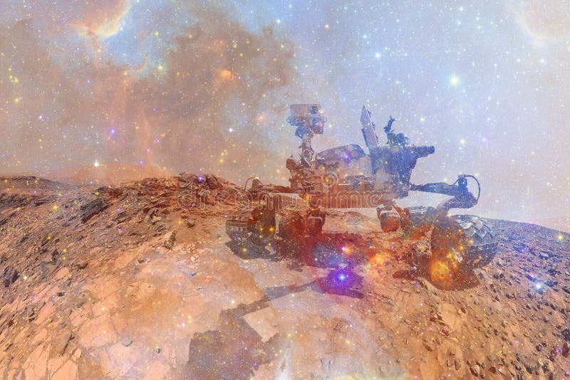 Curiosity Mars Rover Exploring the Surface Planet of Mars Stock ...