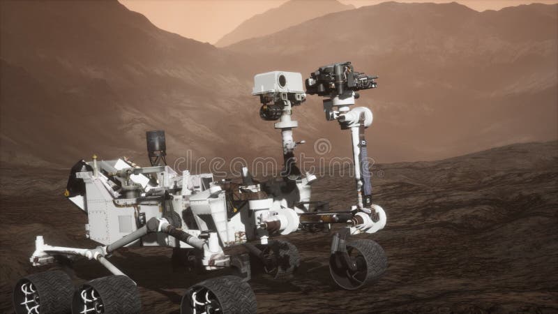 Curiosity Mars Rover Exploring the Surface of Red Planet. Elements of ...