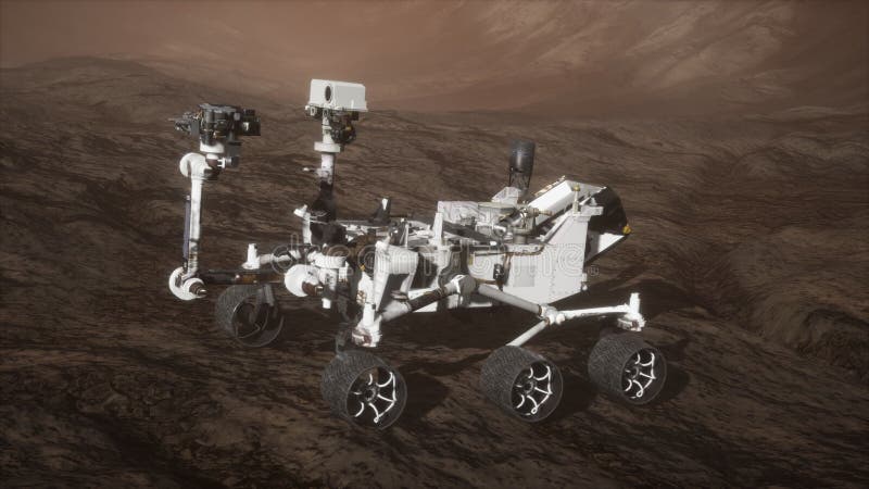 Curiosity Mars Rover Exploring the Surface of Red Planet. Elements of ...