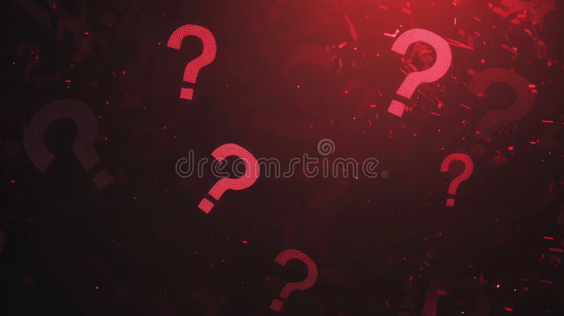 Curiosity Represented by Floating Question Marks on a Dark Red ...