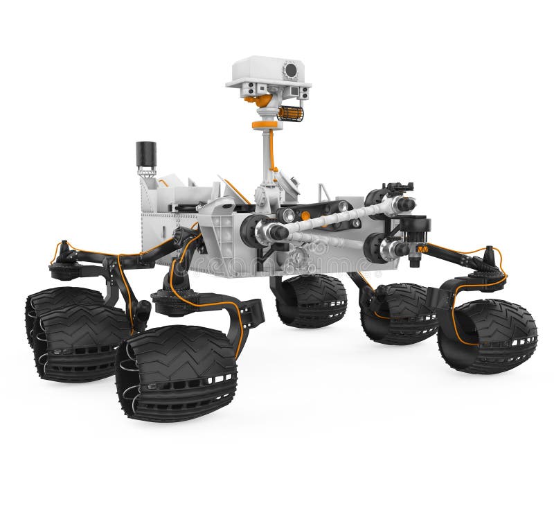 Curiosity Rover Isolated stock illustration. Illustration of wheel ...