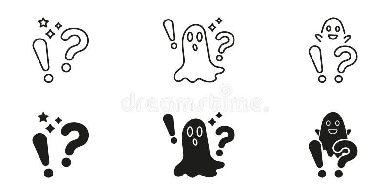 Curiosity, Surprise, Mystery Expression Symbol Collection. Halloween ...