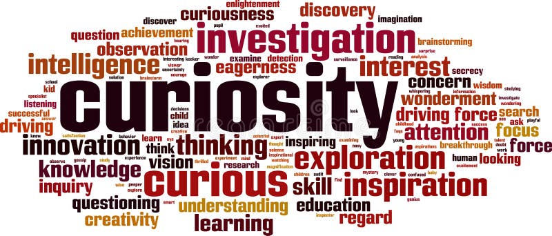 Curiosity word cloud stock vector. Illustration of innovation - 189940017